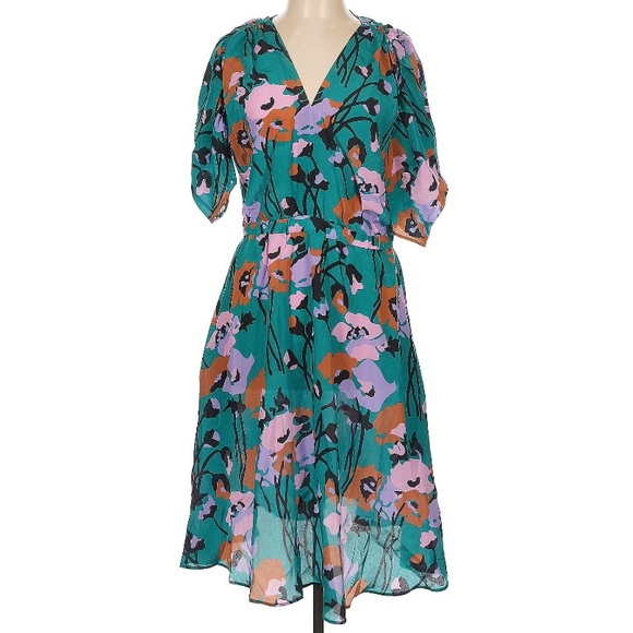 Tucker | Dresses | Tucker Womens High Low Dress Teal And Pink Floral ...